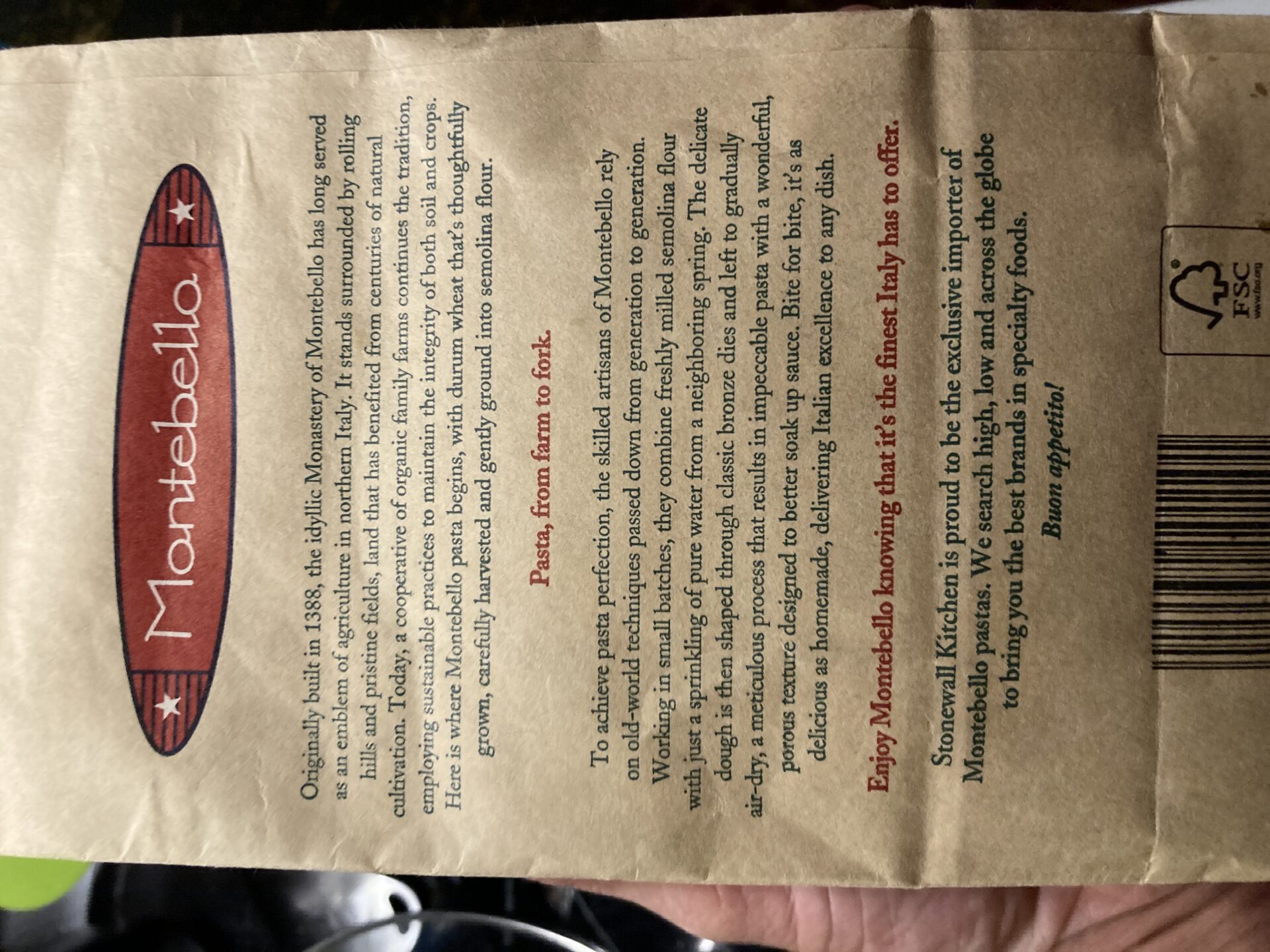 Montebello pasta - Packaged Food Reviews