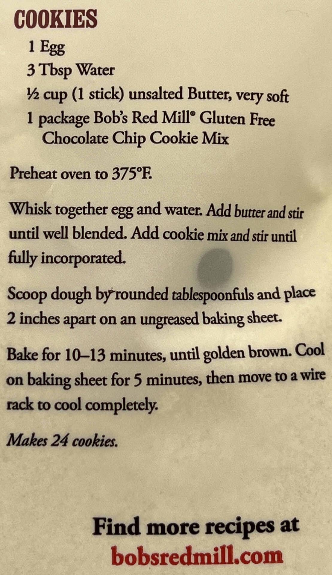 Gluten free chocolate chip cookies - Packaged Food Reviews
