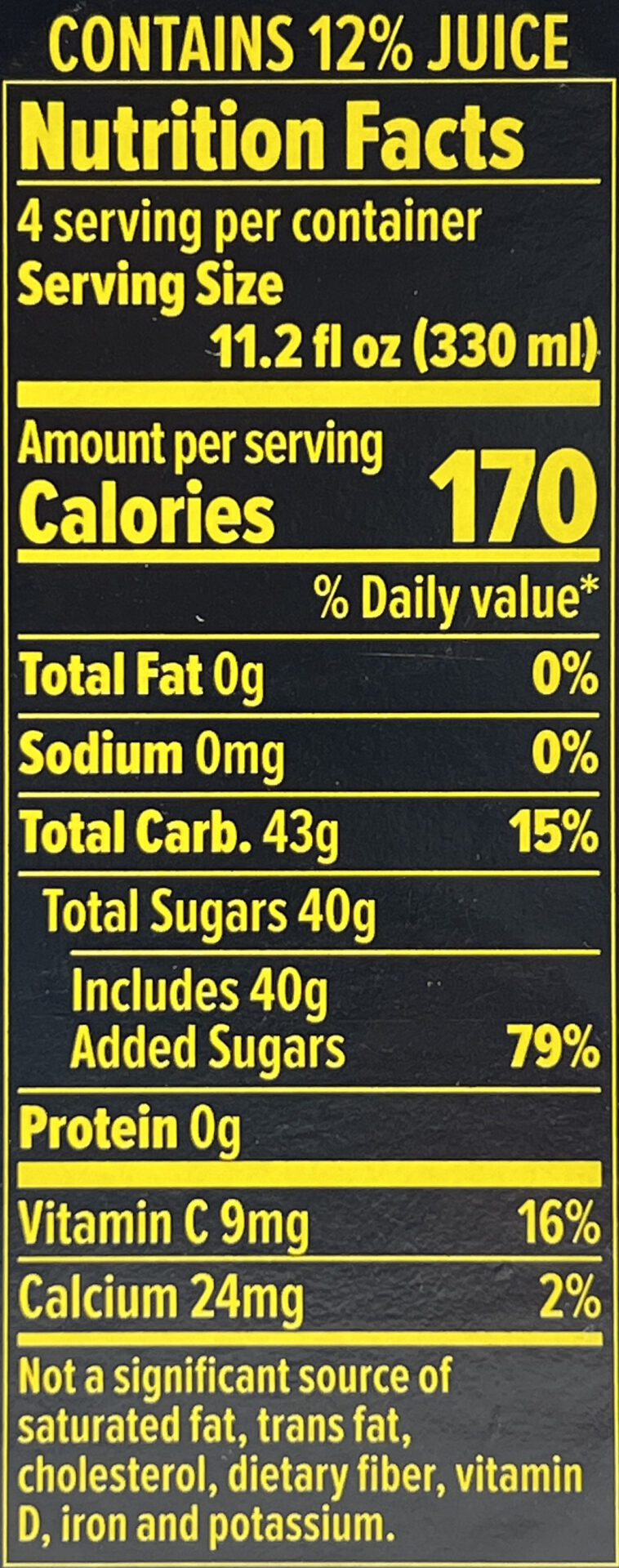 Limonata Italian Lemonade Nutrition - Packaged Food Reviews