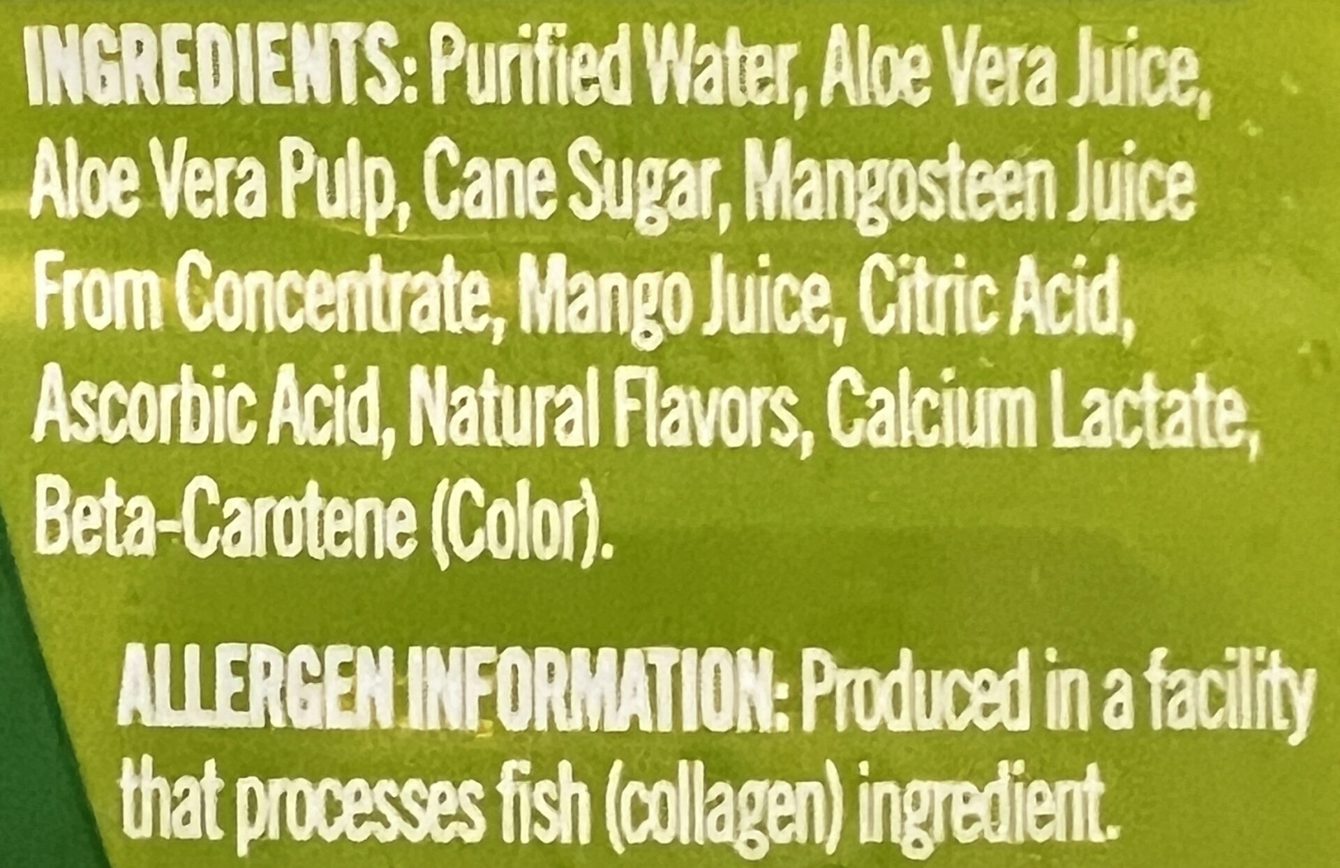 alo Allure Mangosteen and Mango - Packaged Food Reviews