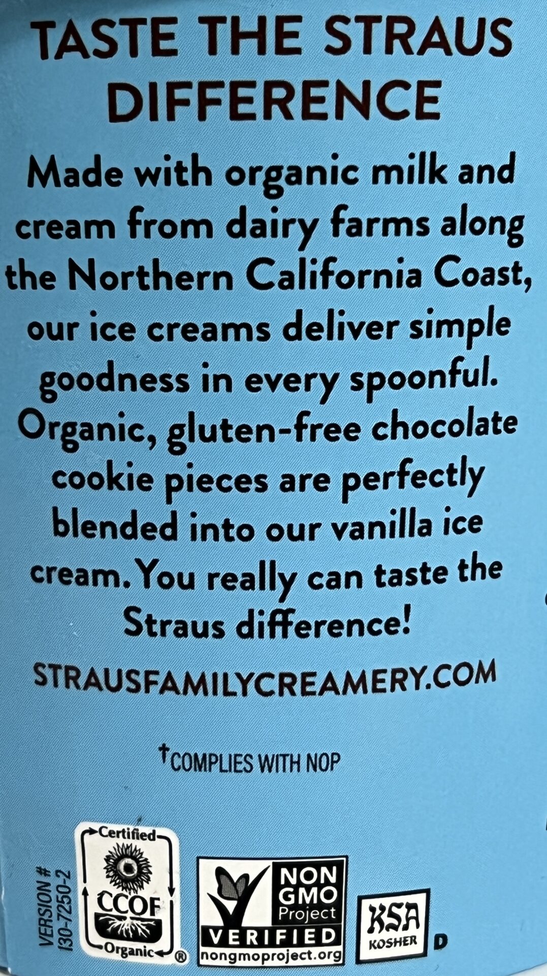 Straus Organic Cookies & Cream difference - Packaged Food Reviews